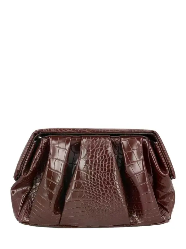 THEMOIRE Afrodite Crocodile-effect Clutch Bag - Brown