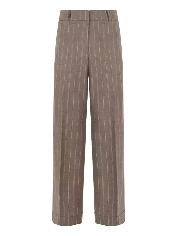 Peserico Pinstripe Wide-leg Trousers - Brown