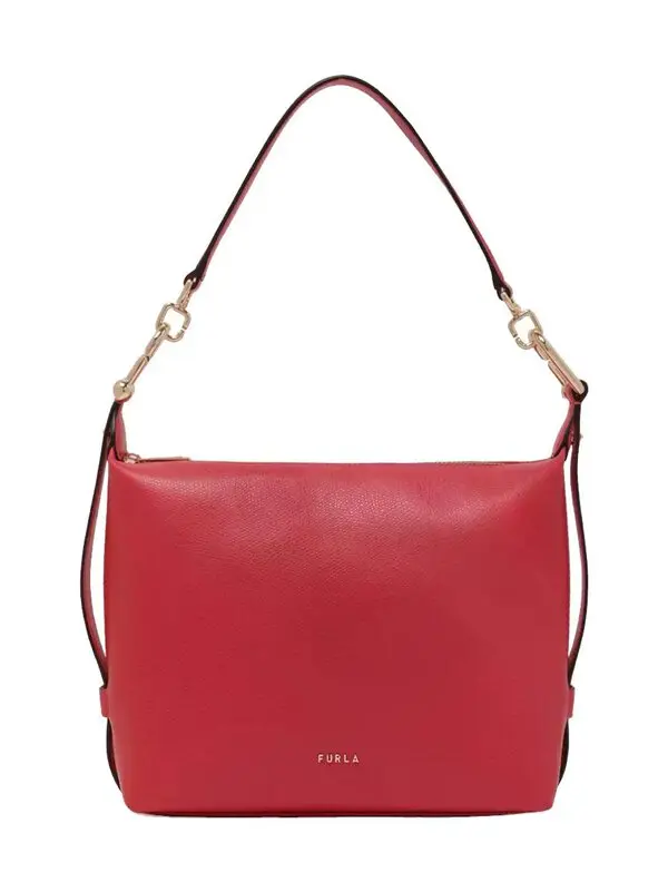 Furla Tonie Metal Logo Chain Shoulder Bag - Red
