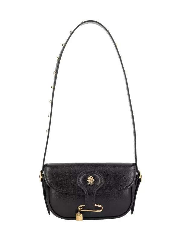 Bally Safety-pin-detail Leather Shoulder Bag - Black