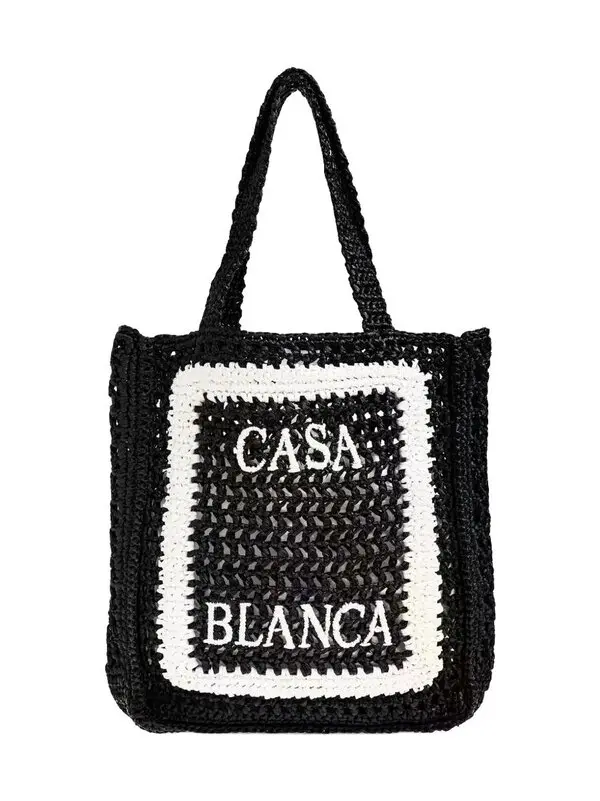 Casablanca Woven Logo Tote Bag - Black