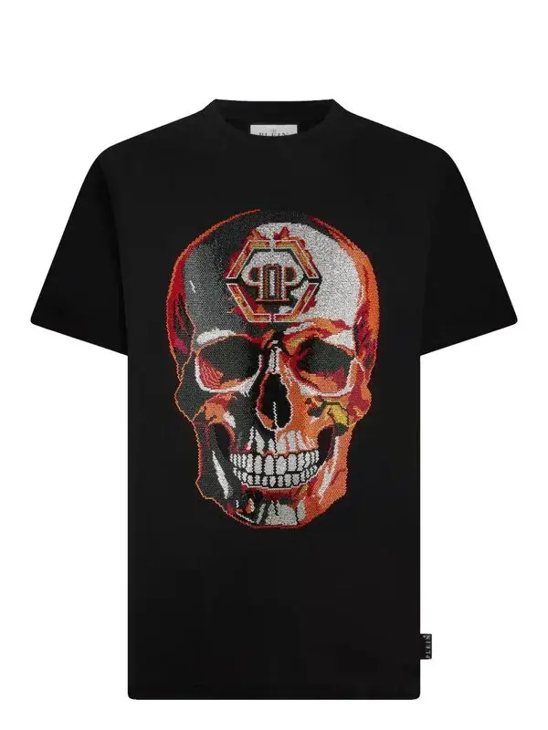 Philipp Plein Rhinestone-skull T-shirt - Black