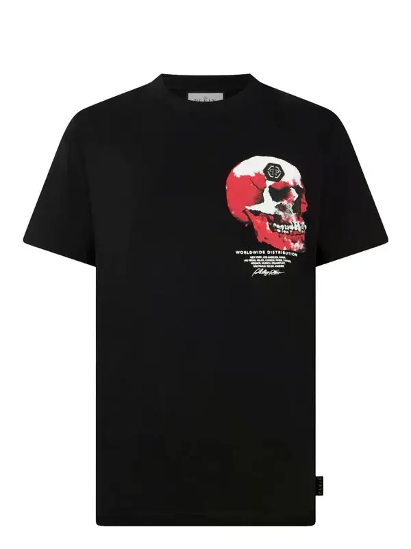 Philipp Plein Printed Round-neck T-shirt - Black