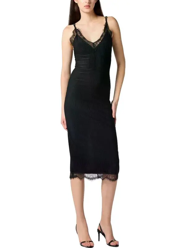 Philipp Plein Lace Midi Dress - Black