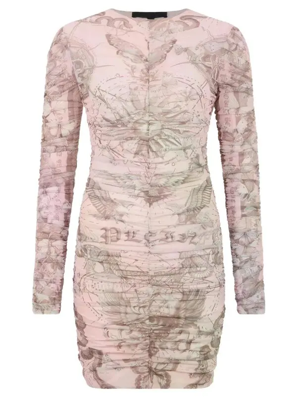 Philipp Plein Draped Mini Dress - Pink