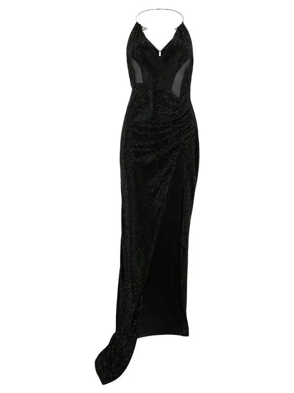 Philipp Plein Slit Open-back Maxi Dress - Black