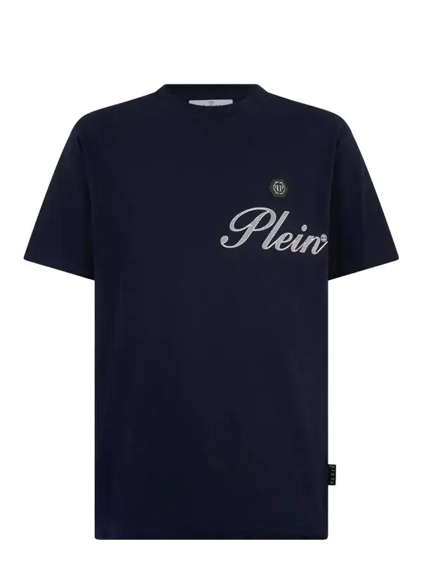 Philipp Plein Logo-patch T-shirt - Blue
