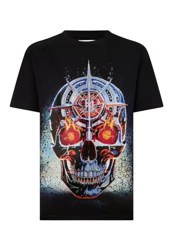 Philipp Plein Rhinestone-skull T-shirt - Black