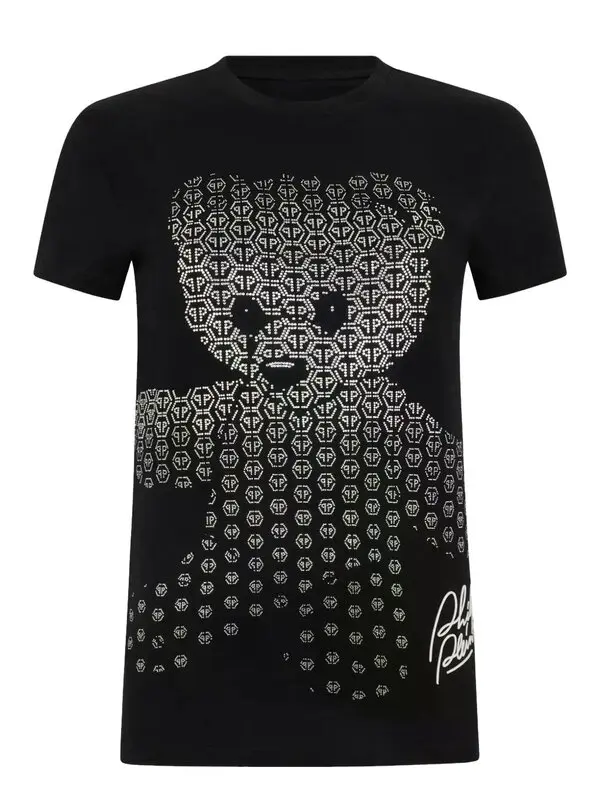 Philipp Plein Teddy Bear Logo-detail T-shirt - Black