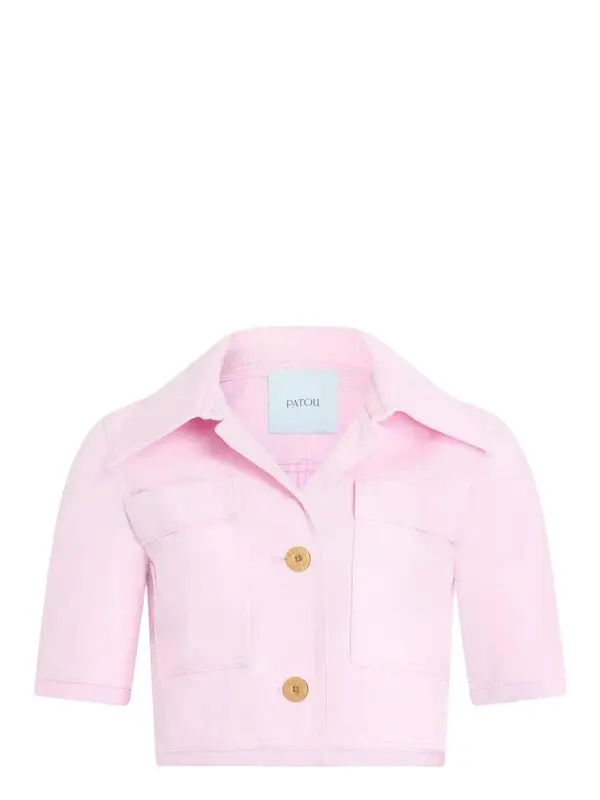 Patou Short-sleeved Buttoned Jacket - Pink
