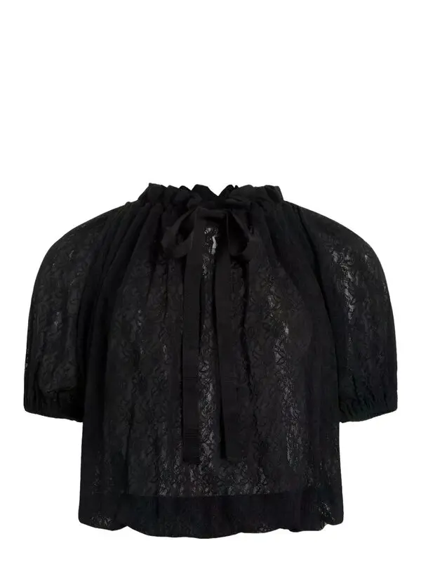 Patou Lace-detail Blouse - Black