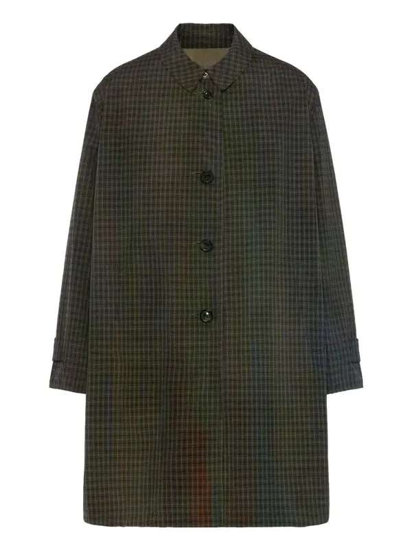 MAISON MARGIELA Buttoned Check Trench Coat - Brown