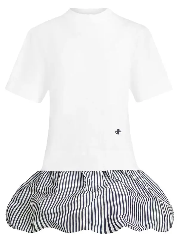 Patou Striped-hem Mini Dress - White