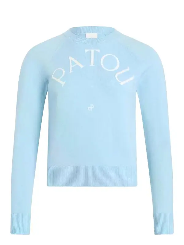 Patou Logo-detailed Long-sleeved Sweater - Blue