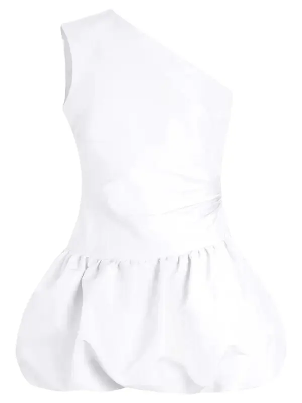 Patou One-shoulder Bloomer Mini Dress - White