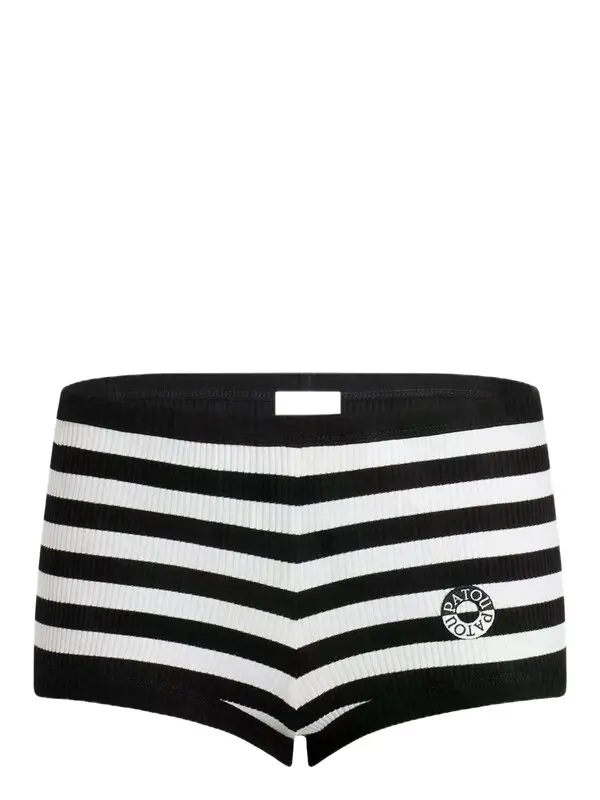 Patou Striped Pattern Shorts - Black