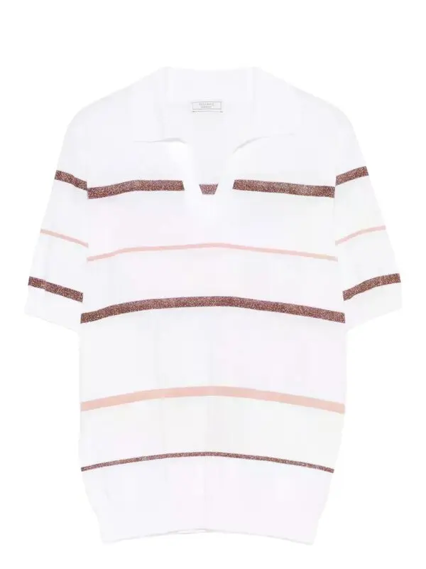 Peserico Striped Short-sleeve Top - White