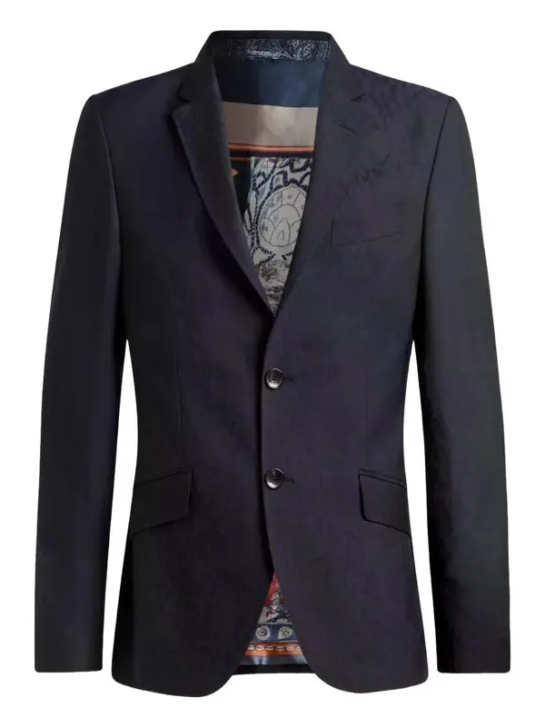 Etro Jacquard Single-breasted Blazer - Blue