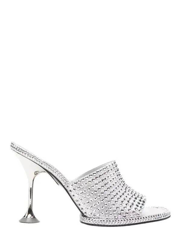 SERGIO ROSSI Embellished Heeled Sandals - Silver