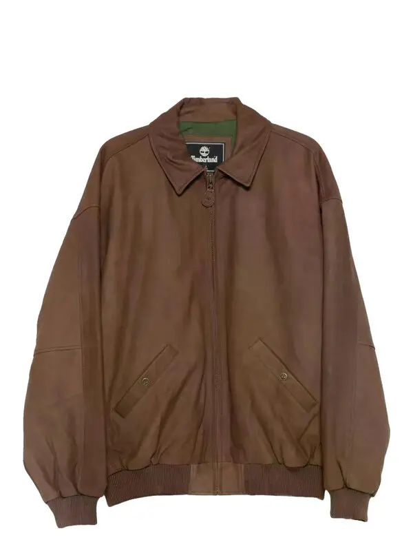 Timberland Leather Bomber Jacket - Brown
