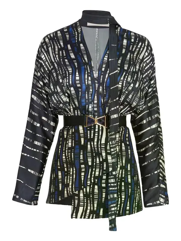 Silvia Tcherassi Torni Abstract-pattern Silk Blazer - Black
