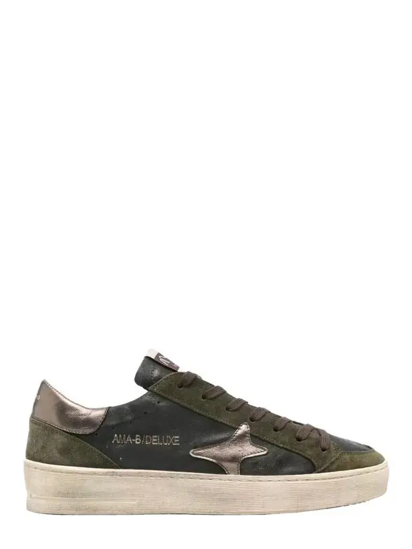 AMA-BRAND Lace-up Sneakers With Star Detail - Green