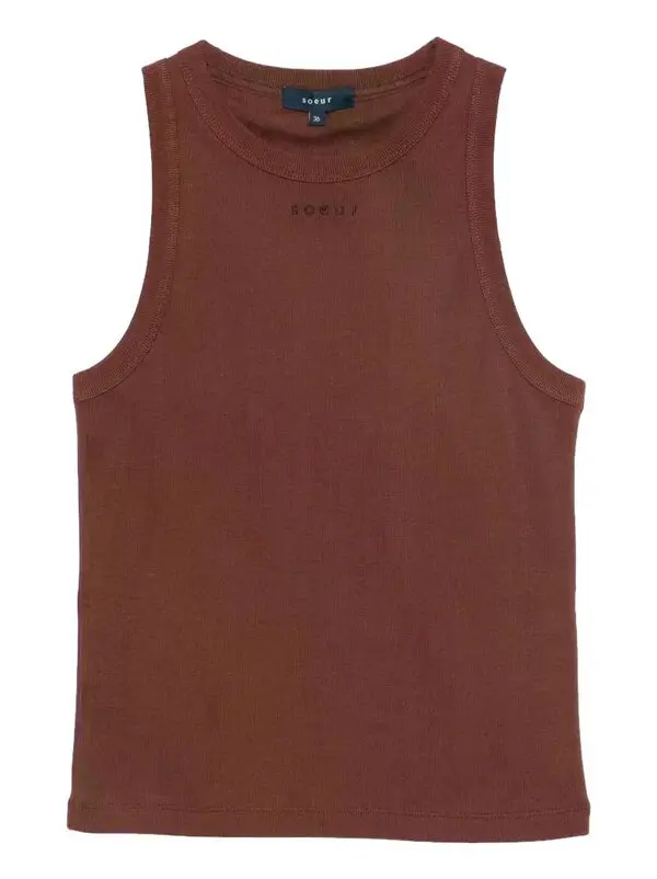 Soeur Dolly Round-neck Top - Brown