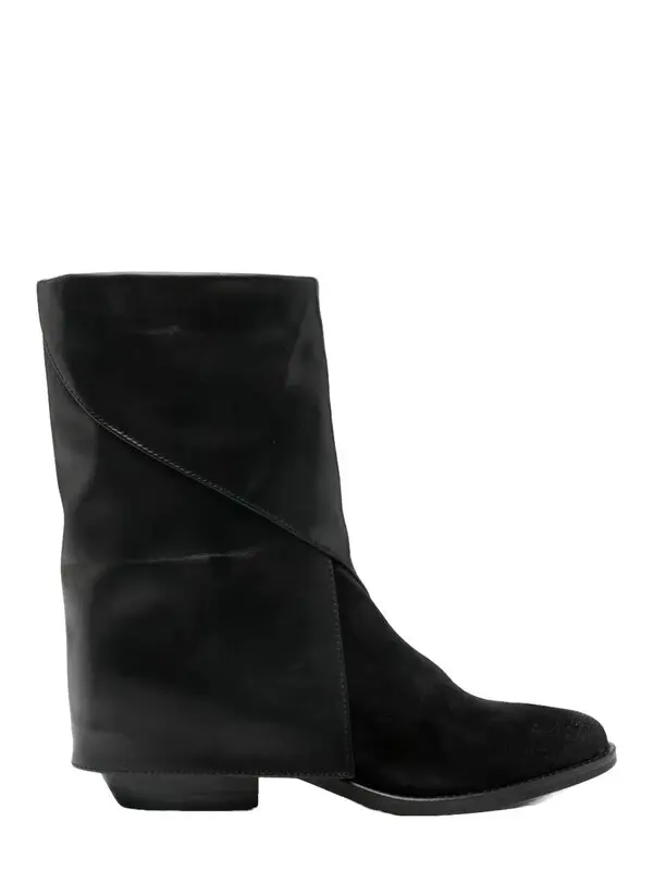 JULIE DEE Suede-panel Ankle Boots - Black