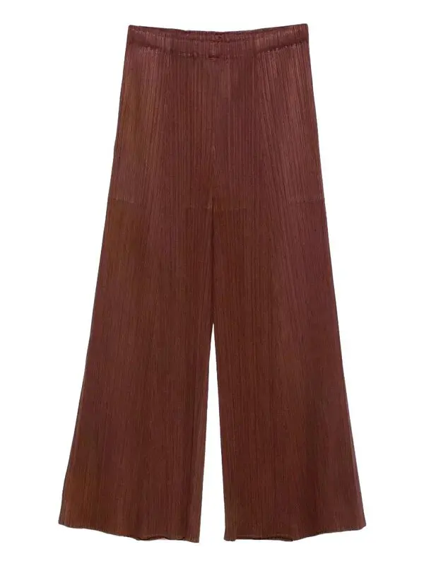 Issey Miyake Plissé Wide-leg Trousers - Brown