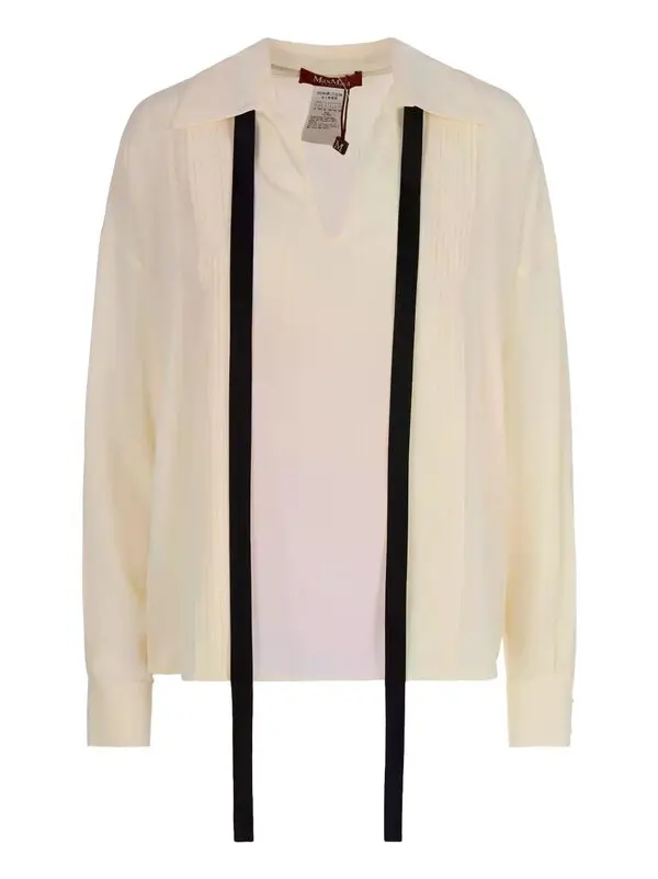 Max Mara Silk Bow-tie Blouse - Neutrals