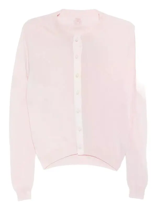 TEDDY CASHMERE Logo-embroidered Cardigan - Pink
