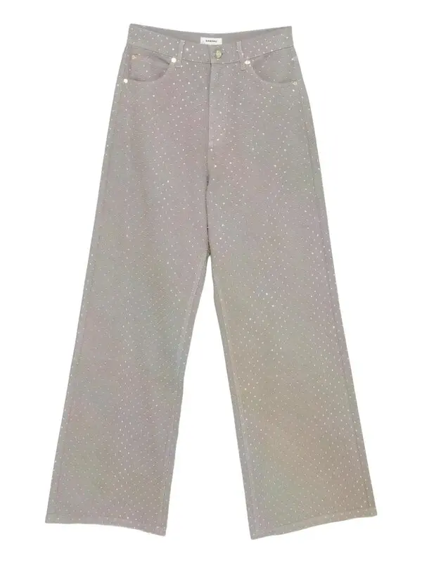 Sandro Embellished Trousers - Grey