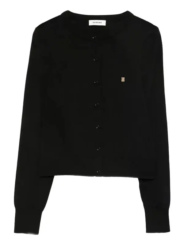 Sandro Round-neck Cardigan - Black