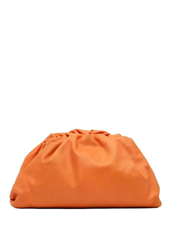 Bottega Veneta Lambskin Pouch Clutch Bag - Orange