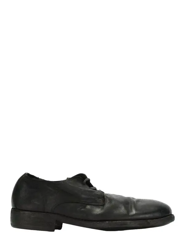 Guidi Distressed Derby Shoes - Black