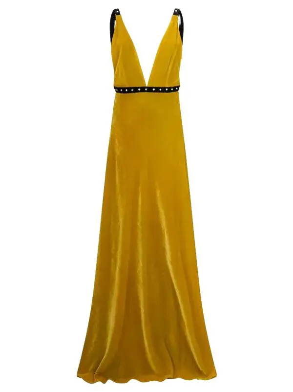 Philosophy Di Lorenzo Serafini Velvet Evening Dress - Yellow