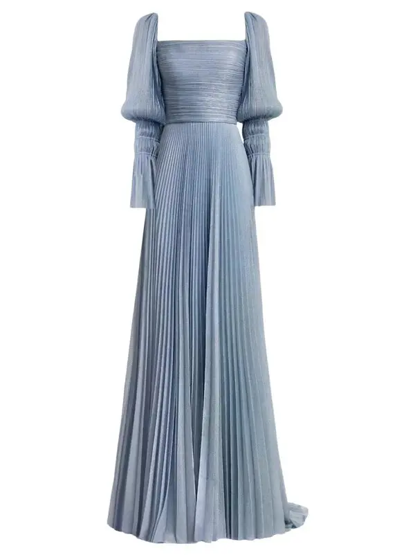 GEMY MAALOUF Plissé-effect Gown - Blue
