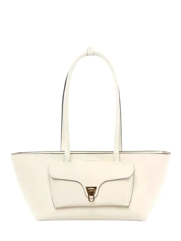 COCCINELLE Flap Leather Tote - White