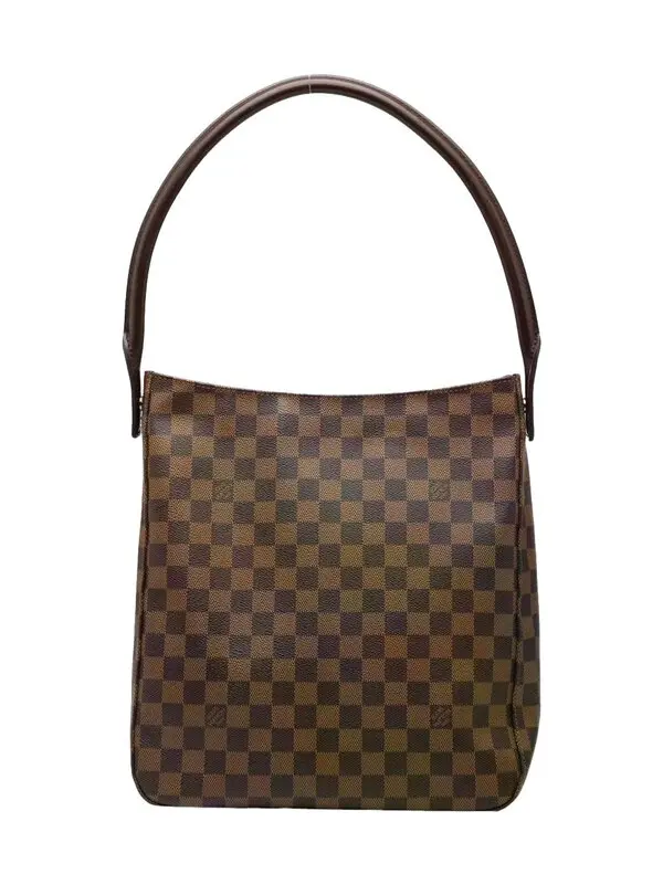 LOUIS VUITTON 2002 Damier Ebene Looping Gm Tote Bag - Brown