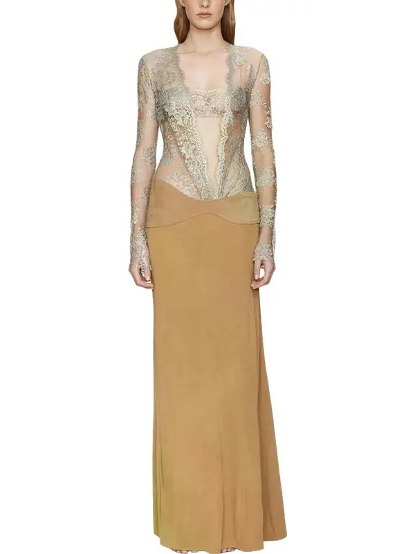 Christopher Esber Sèpienne Lace Belted Gown - Neutrals