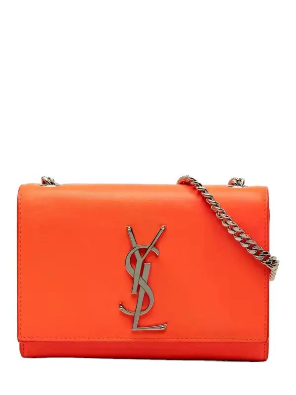 Saint Laurent 2014 Small Leather Monogram Kate Crossbody Bag - Orange