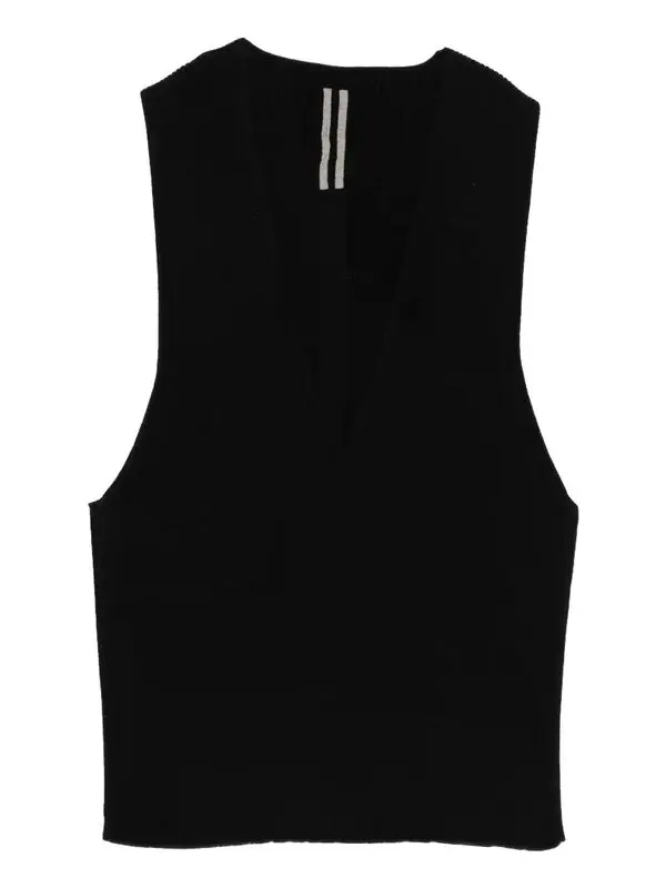 Rick Owens V-neck Knitted Vest - Black