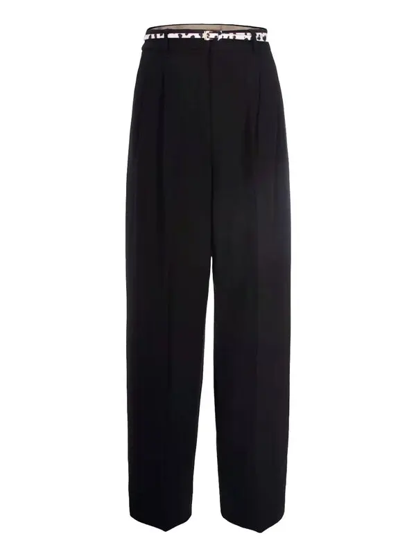 Max Mara Belted Wide-leg Trousers - Black