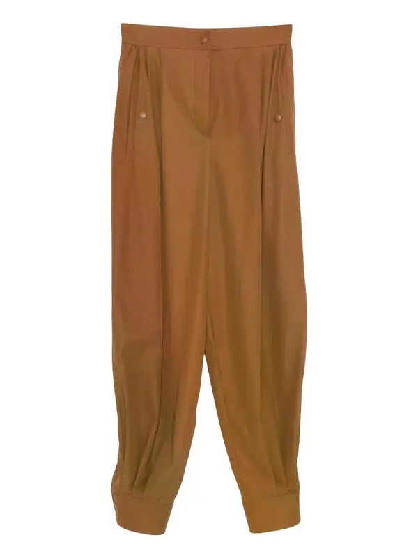Max Mara Cotton Pleated Trousers - Brown