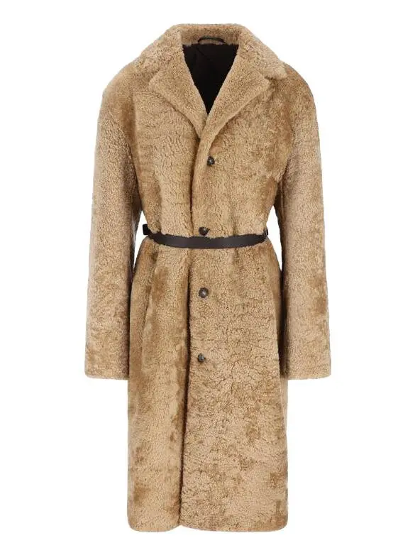 TOD'S Shearling Coat - Brown