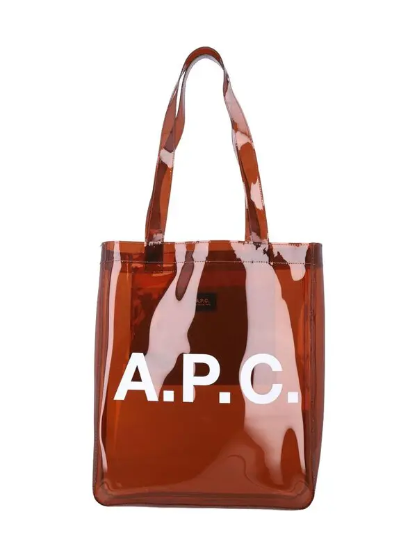 A.p.c. Lou Glossy Pvc Tote Bag - Brown