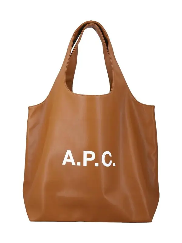 A.p.c. Ninon Tote Bag With Logo - Brown