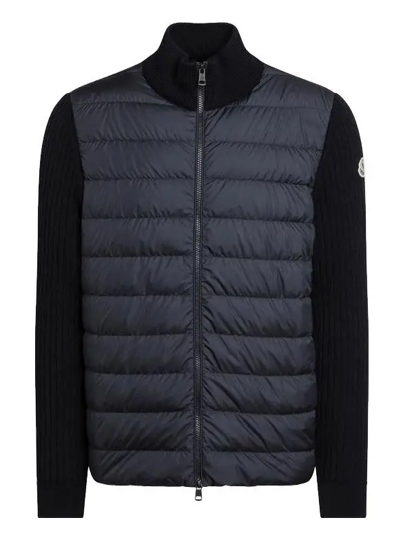 Moncler Quilted Zip-up Cardigan - Blue