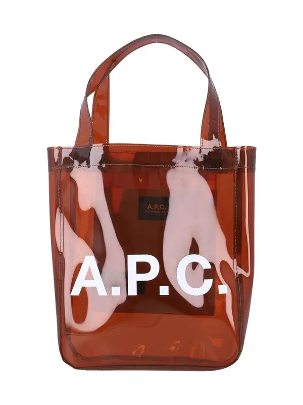 A.p.c. Small Lou Glossy Pvc Tote Bag - Brown