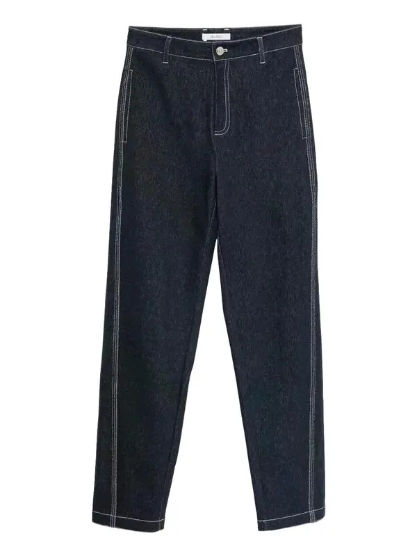 Max Mara Denim Tapered Trousers - Blue